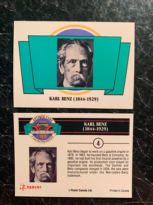 KARL BENZ 1992 Antique Cars Collector Edition Card #4 Panini | eBay