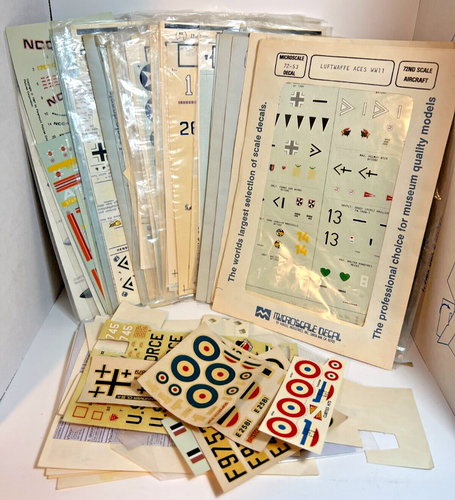 HUGE LOT of Microscale Decals Variety 1/72 Scale Luftwaffe Military ...