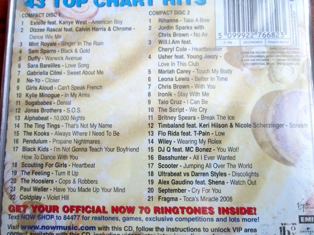 Various Artists - Now That's What I Call Music Vol.70 (2008) for sale ...