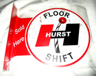 HURST FLOOR SHIFT Double-Sided Imprint Metal Flange Sign #1 - NEW | eBay