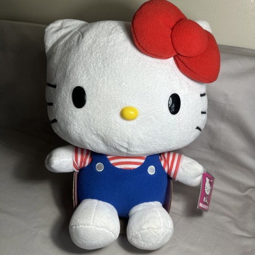 Ty Beanie Babies Sanrio Hello Kitty Blue Overalls Red Bow Plush Stuffed Animal | eBay