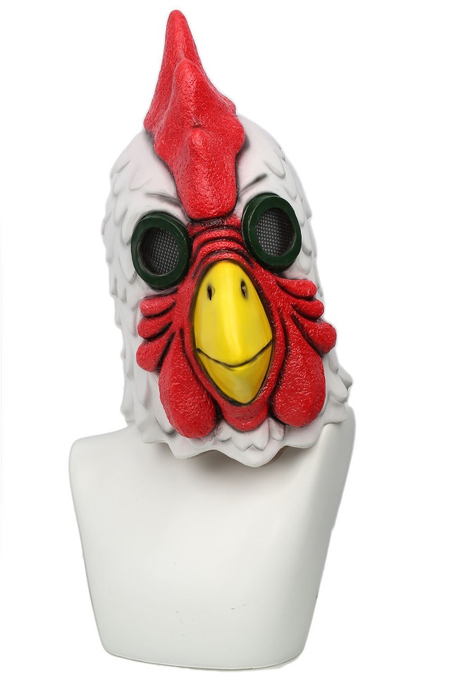 Halloween Rooster Mask Realistic Head Animal Party Funny Costumes ...