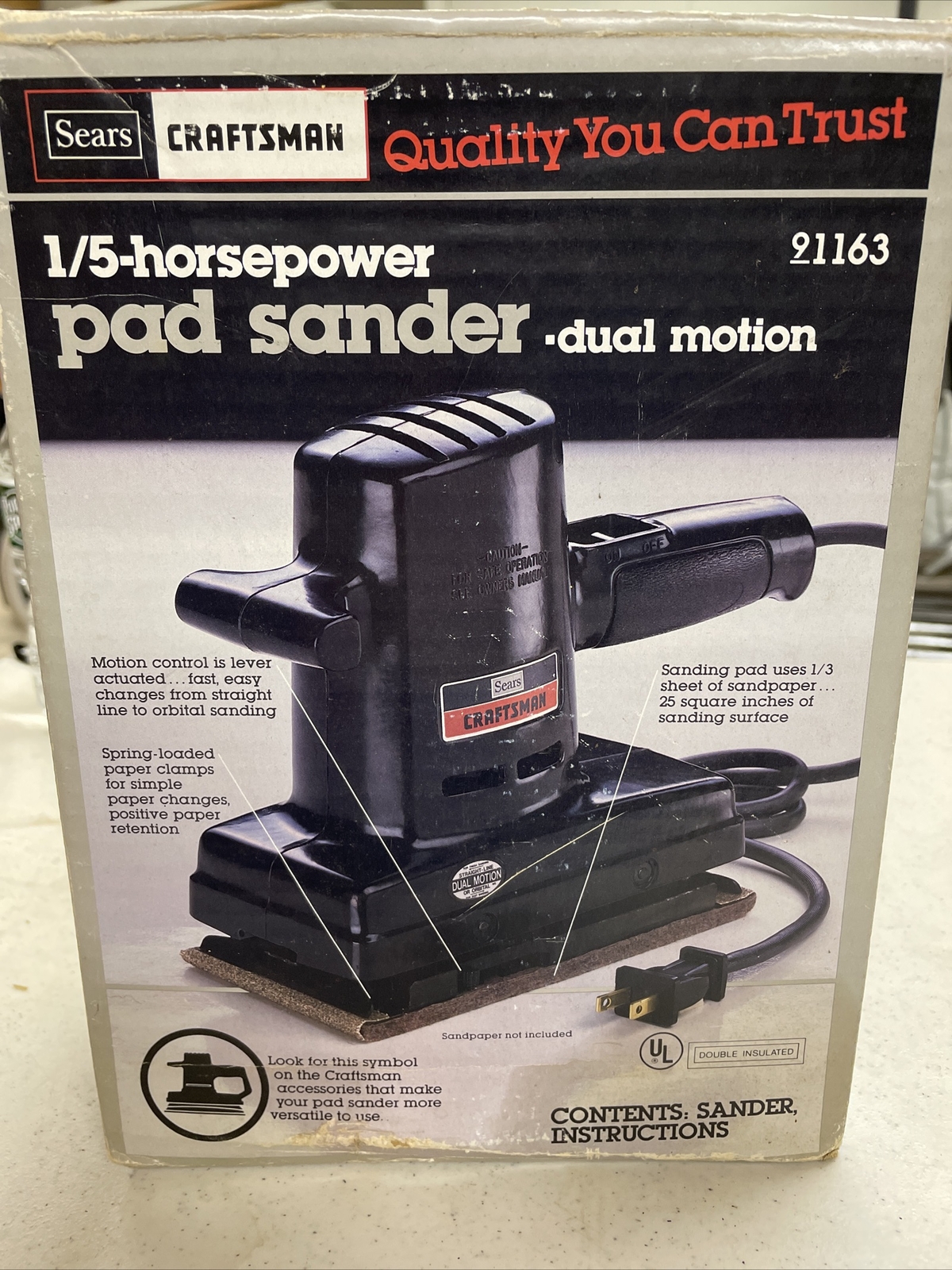 Vintage Sears Craftsman Pad Sander Dual or Orbital Motion 1/5 ...