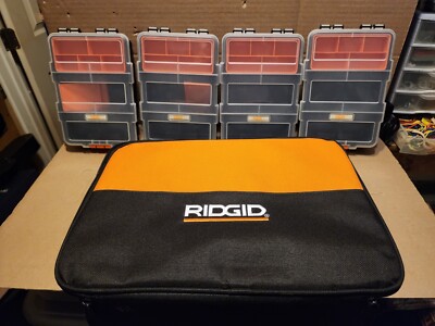 Ridgid 902048009 Contractor Tool Bag 14x10x4.5 + 4 HDX Plastic Tool ...