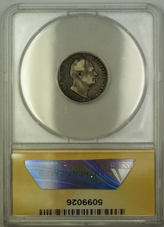 1834 Great Britain Silver Sixpence 6P Coin ANACS F-15 | eBay