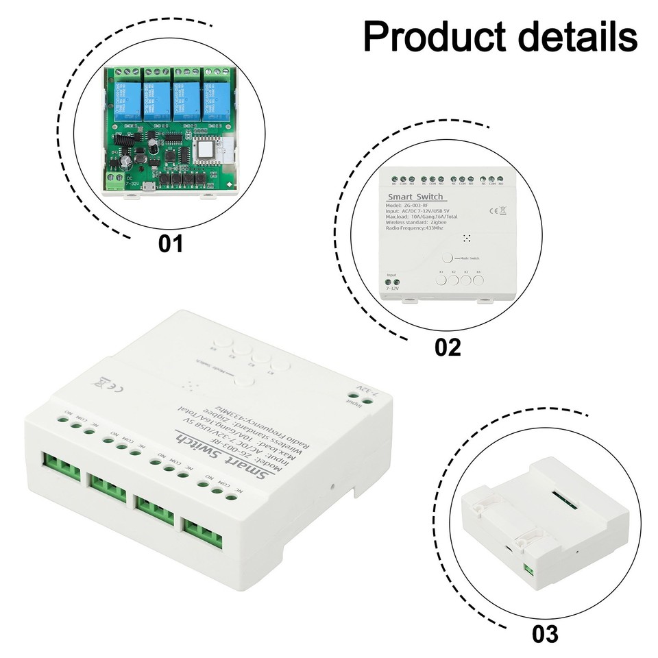 4 Group For ZigBee Relay Module for Flexible Control Modes via For TUYA ...