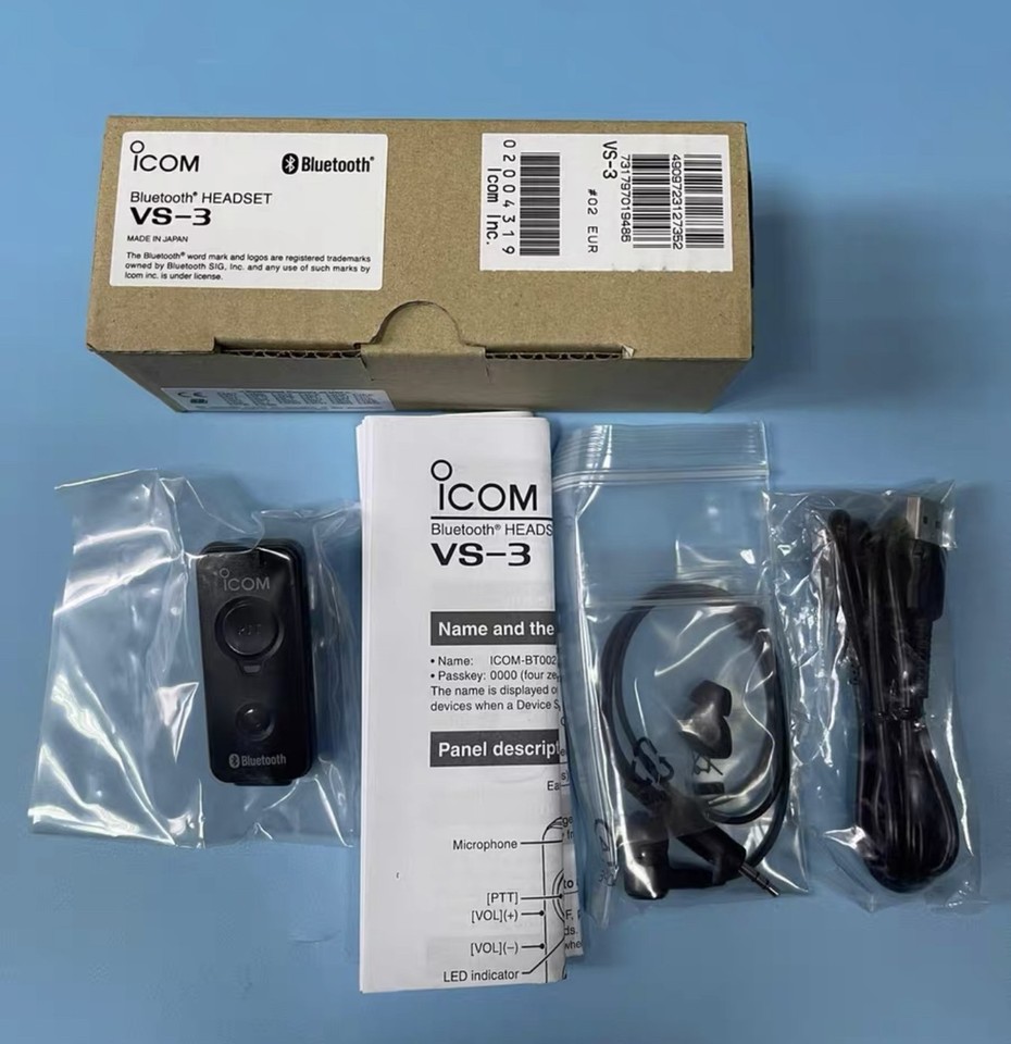 ICOM VS-3 Bluetooth Headset Intercom PTT for IC-705/R30/ID-52/A25N | eBay