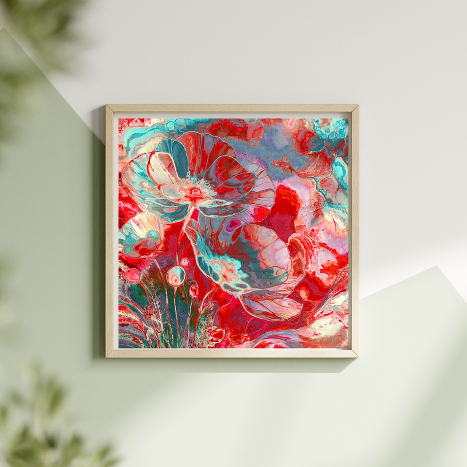 Floral Fine Art Print 8x8 Archival Botanical Wall Art Abstract Flower ...