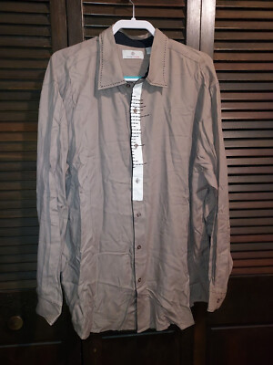 Men's New NWT Bobby Chan Silk Blend Long Sleeved Tan Shirt Sz XXL | eBay