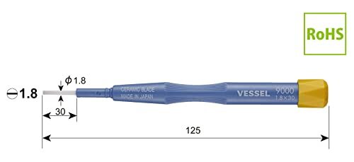 VESSEL Ceramic Adjustment Driver -1.8 x 30 9000 Screwdrivers ...