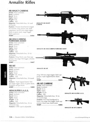 2011 Print Ad of Armalite AR-10A2CF, AR-10A4, AR-10T, AR-10 Super SASS ...