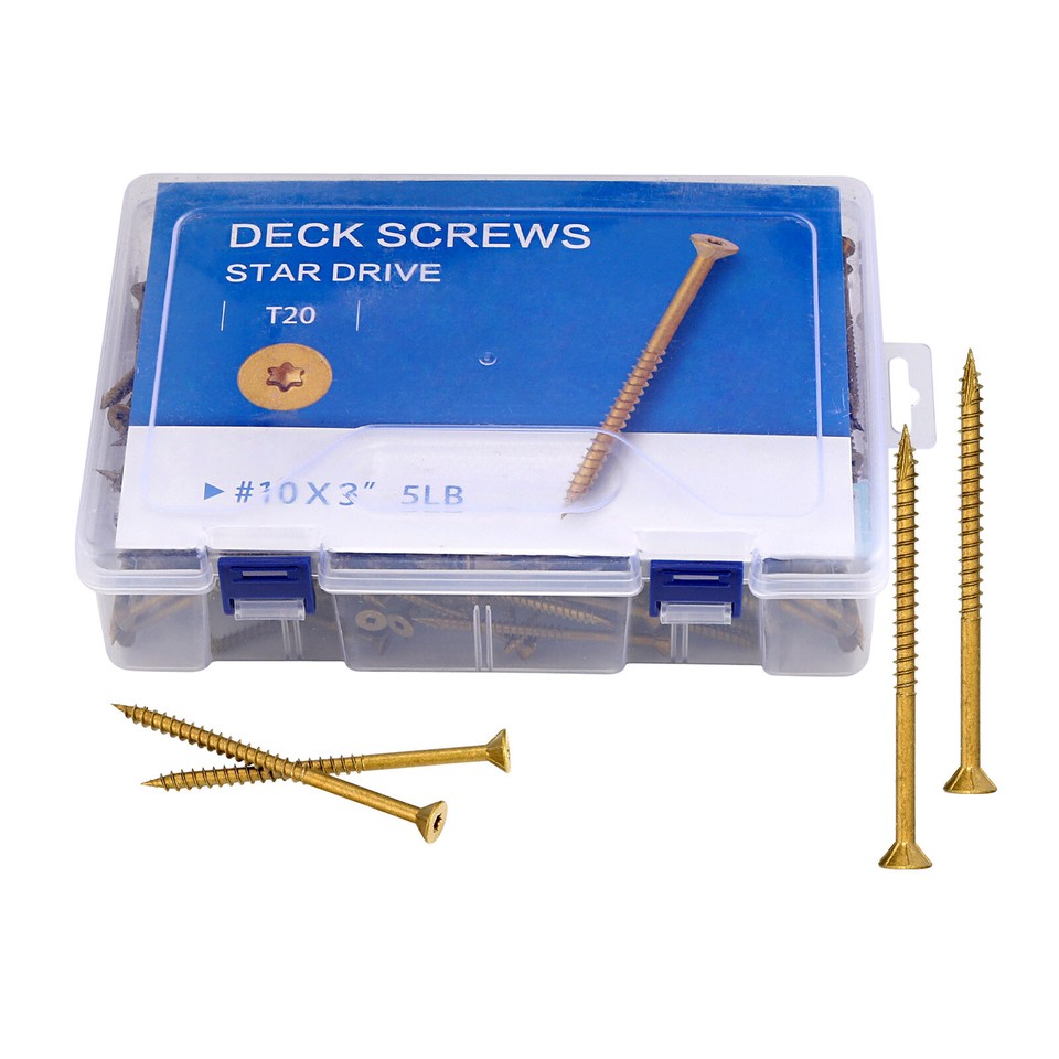 1/5lb Deck Screws Star Drive T15 Torx Flat Head Serrated Thread Case ...
