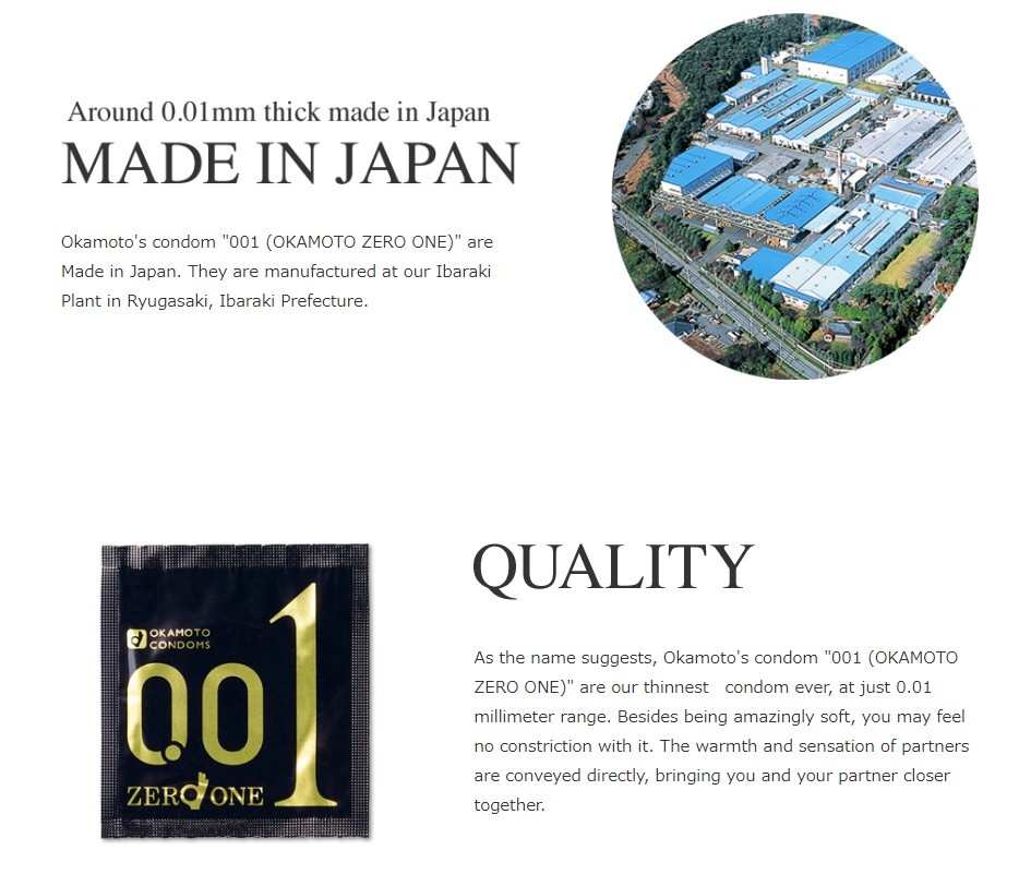 Japan OKAMOTO 001 L size Large 0.01 Polyurethane Condom 1 box/3 pcs -US ...