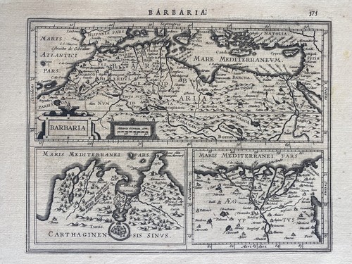 ANTIQUE MAP of Northern Africa "BARBARIA" by Mercator, c. 1628 | eBay