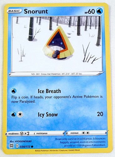 Pokémon Snorunt Trading Card 034/172 | eBay