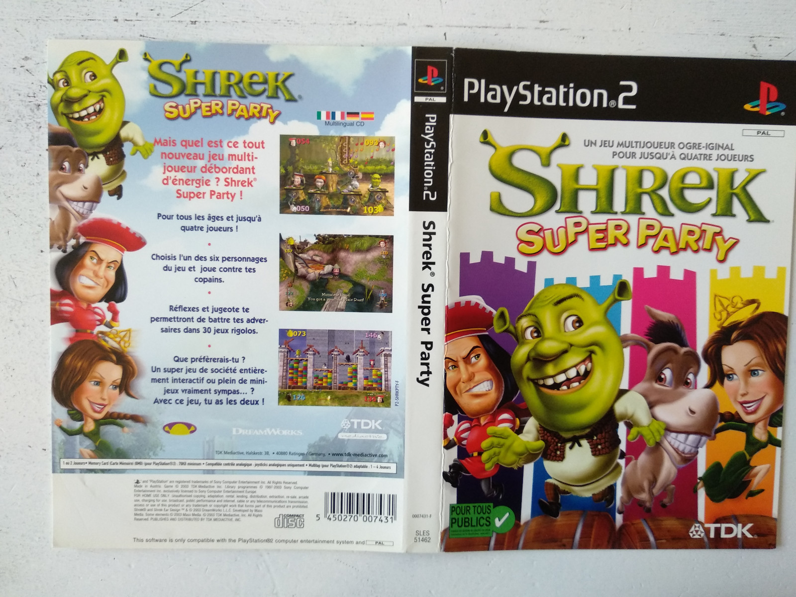 Shrek super party PlayStation 2 PAL - Prix - Photo - Présentation