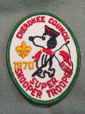 (b71) Boy Scouts - 1970 Super SNOOPER TROOPER oval patch - Cherokee ...