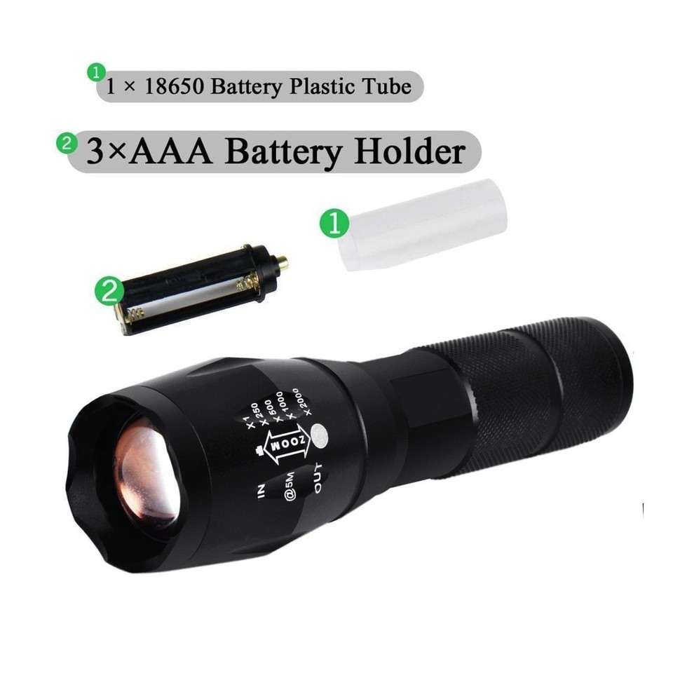 A100 Zoomable Single Mode 10W 6500K LED 1200 Lumen Portable Flashlight ...
