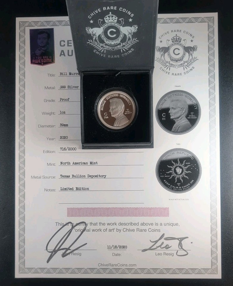 The Chive Bill Murray Island Mint Conch Republic Coins- Gold, AP Silver ...