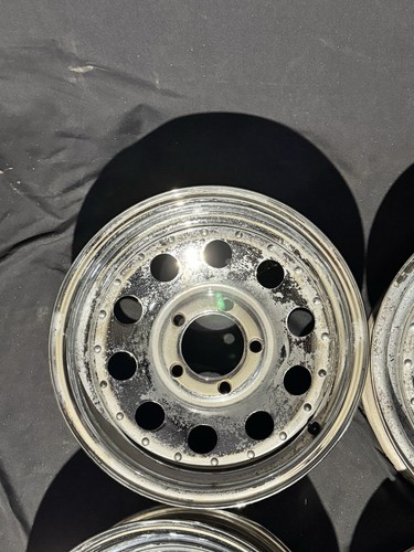 (Set of 4) Pro Comp PA69 Vintage 15x7 5x4.5" -12mm Polished Wheels Rims ...