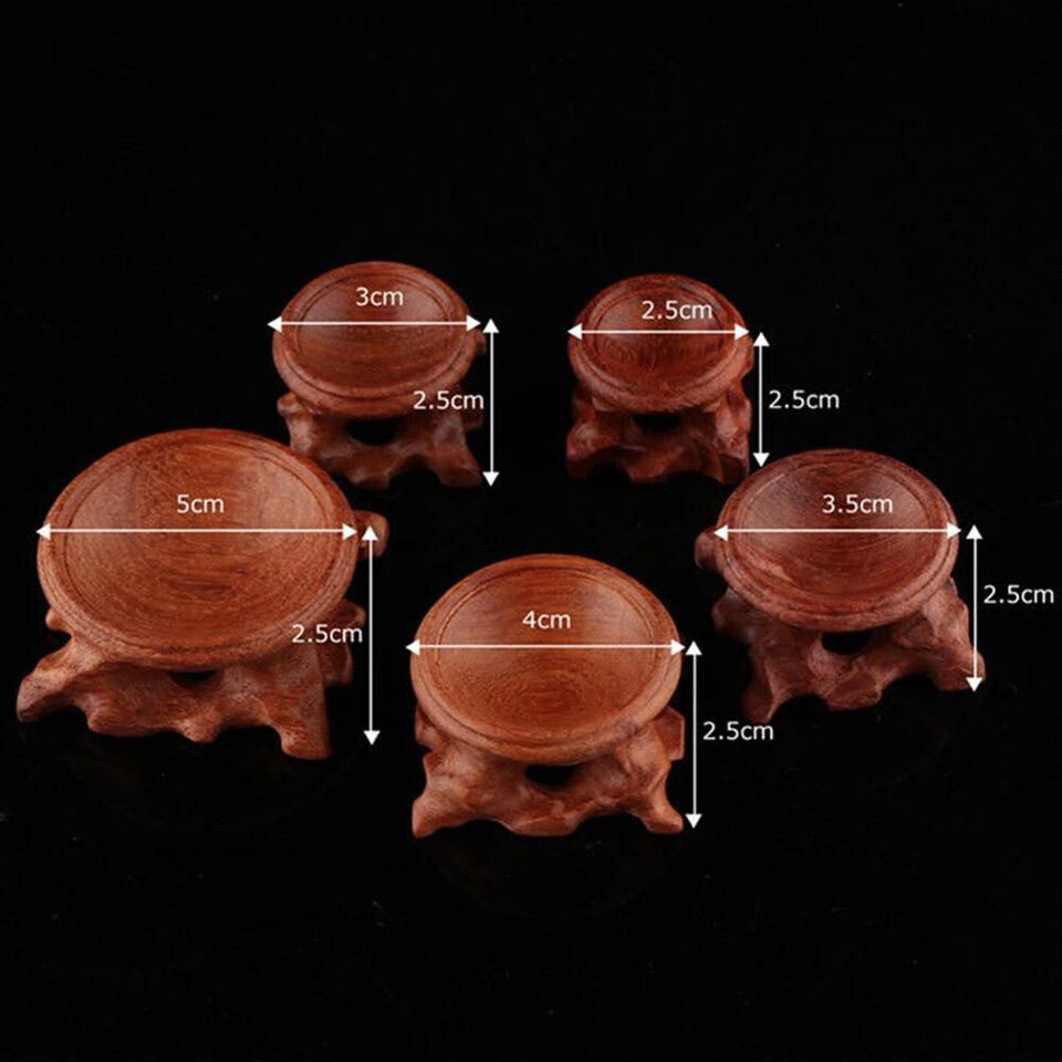 2Pcs Wooden Display Stand Base For Crystal Ball Sphere Globe Stone ...