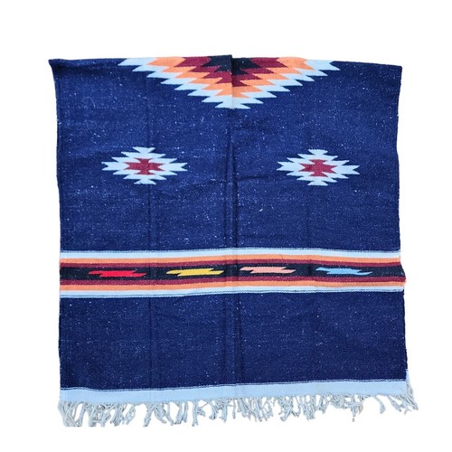 Vintage Serape Wool Native American Southwestern Blanket Poncho Rsutic ...