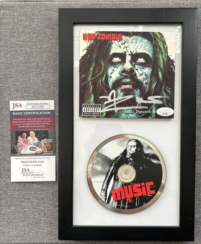 ROB ZOMBIE SIGNED PAST PRESENT & FUTURE JSA CD DISPLAY Framed autograph ...