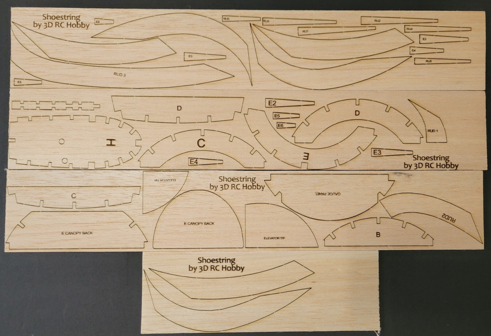 Shoestring Racer 69" WS R/C Airplane Laser Cut Balsa Ply Short Kit W ...