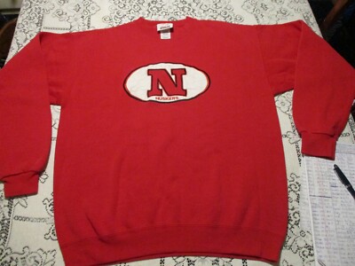 NEBRASKA HUSKERS SEWN LOGO VINTAGE 1980's 80s SWEATSHIRT LARGE RARE ...