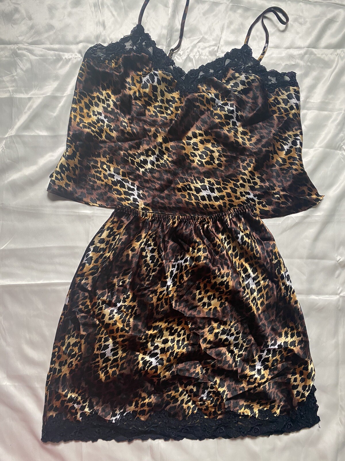 Vintage Victoria’s Secret Satin Leopard Print Large T… - Gem