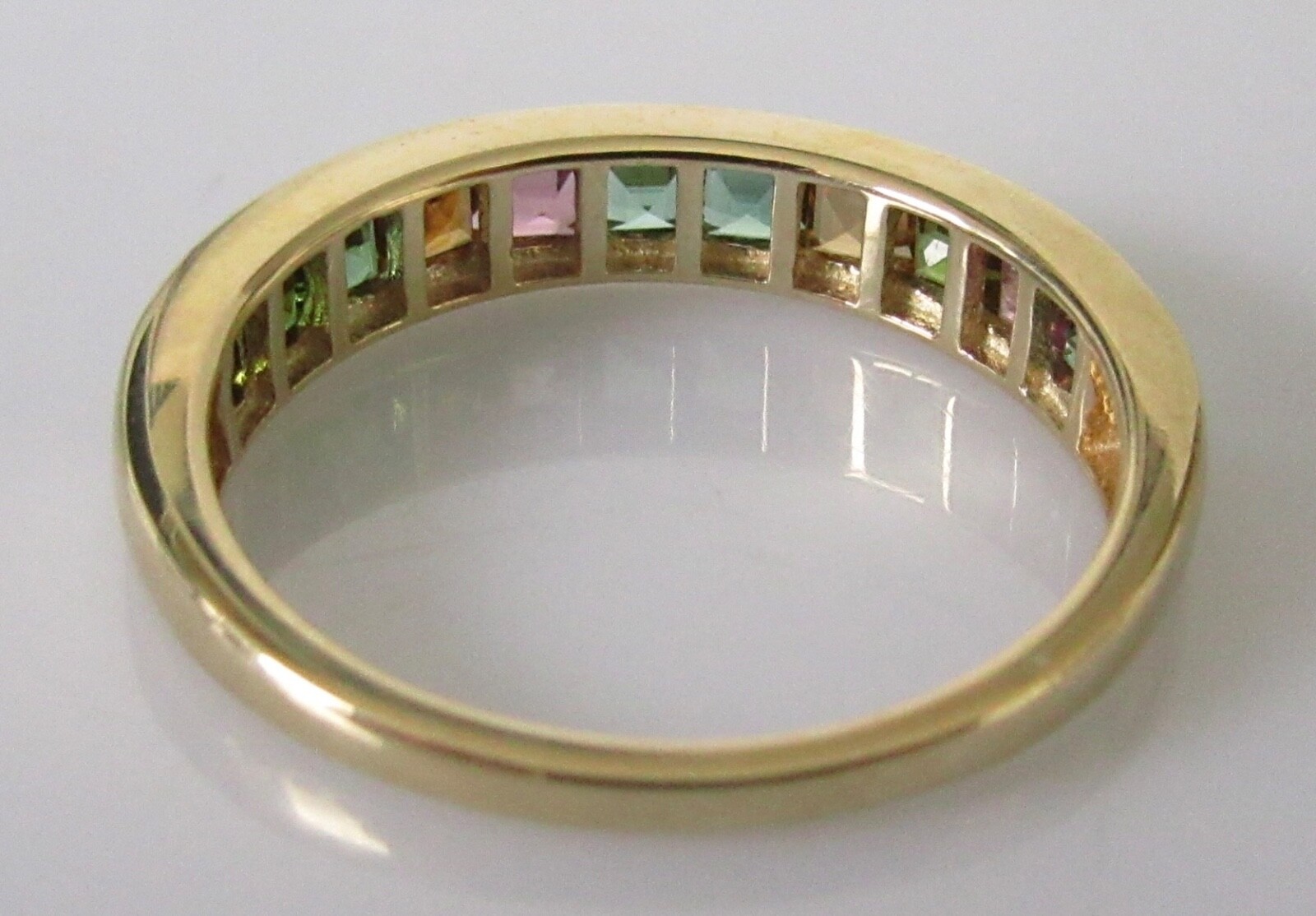 9ct Gold Ring - Ex TJC 9ct Gold Multi Semi Precious Gem Stones Ring ...