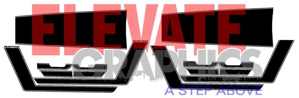 For Ford Mustang Decals Side&Hood Stang Graphics Vinyl Stripes Sticker ...