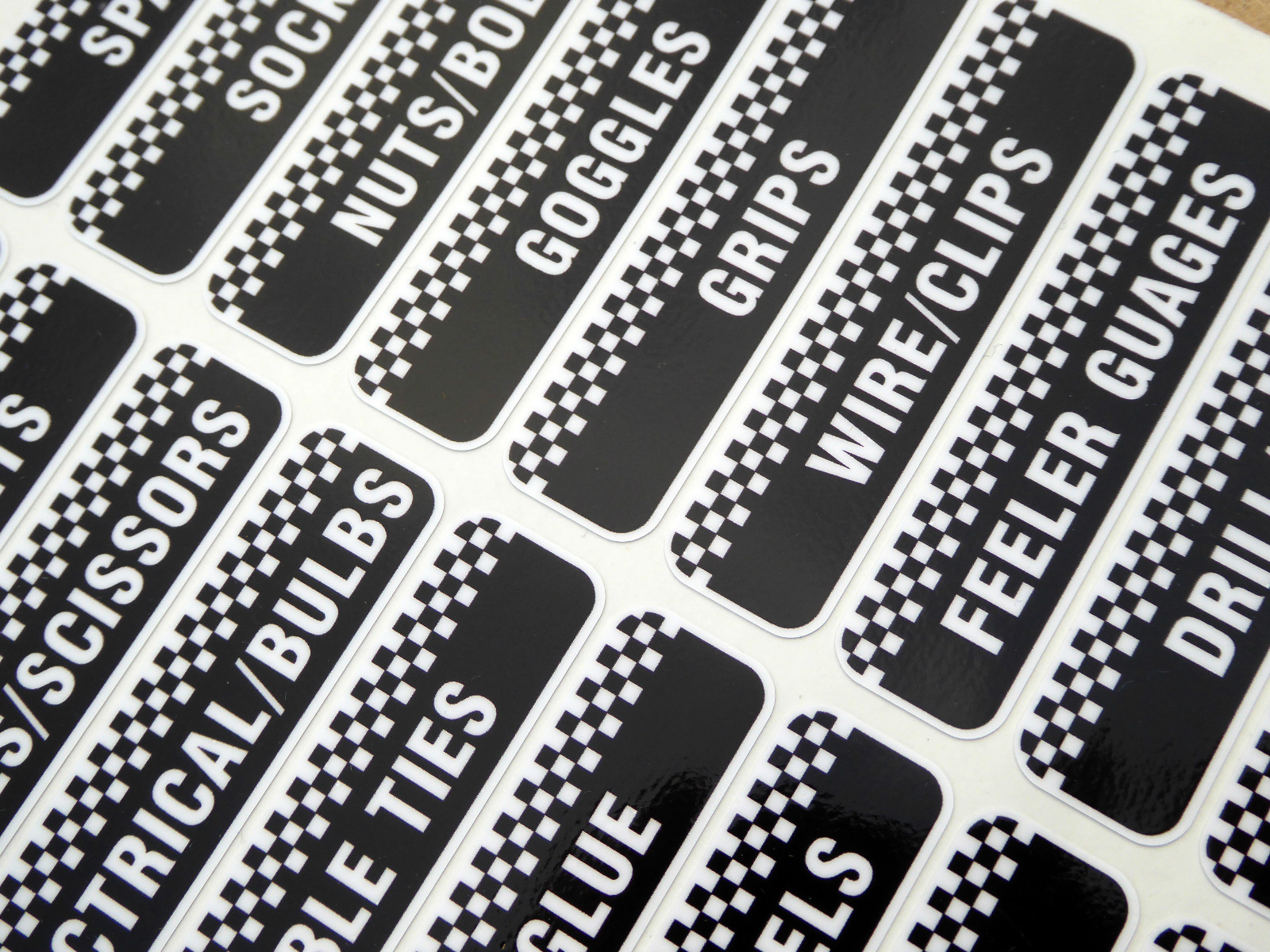 TOOLBOX TOOL CHEST Drawer LABEL stickers decals Identify your workshop ...