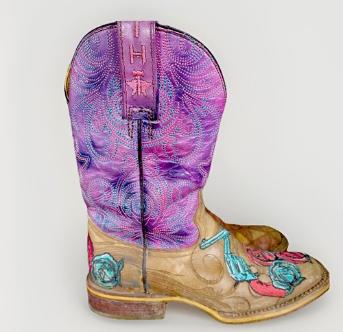 Tin Haul Boots Wild West Annie Oakley Little Miss sure shot Guns/Roses ...
