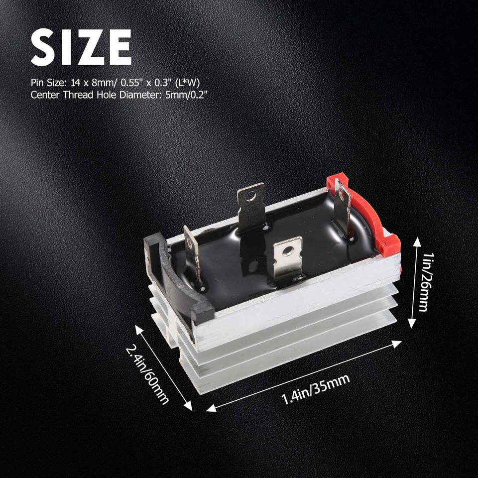 Aluminum Heatsink Base Single Phase Bridge Rectifier Diode 75A 1000V ...