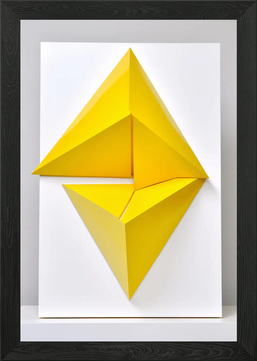 Yellow 3d structures Framed Wall Art Poster Canvas Print Picture | eBay UK