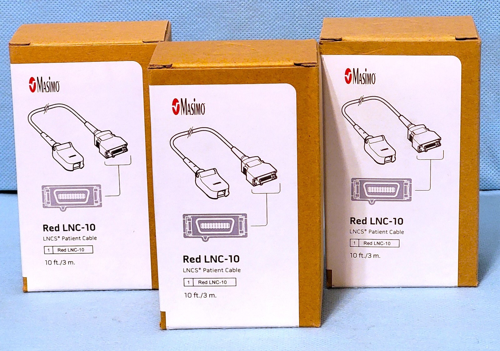 LOT of 3 Masimo LNCS RED LNC 10 SpO2 Patient Cable - REF 2056 | eBay