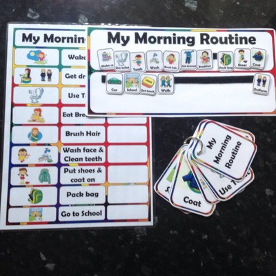 morning routine chart flashcards Autism ASD SEN educational visual ...
