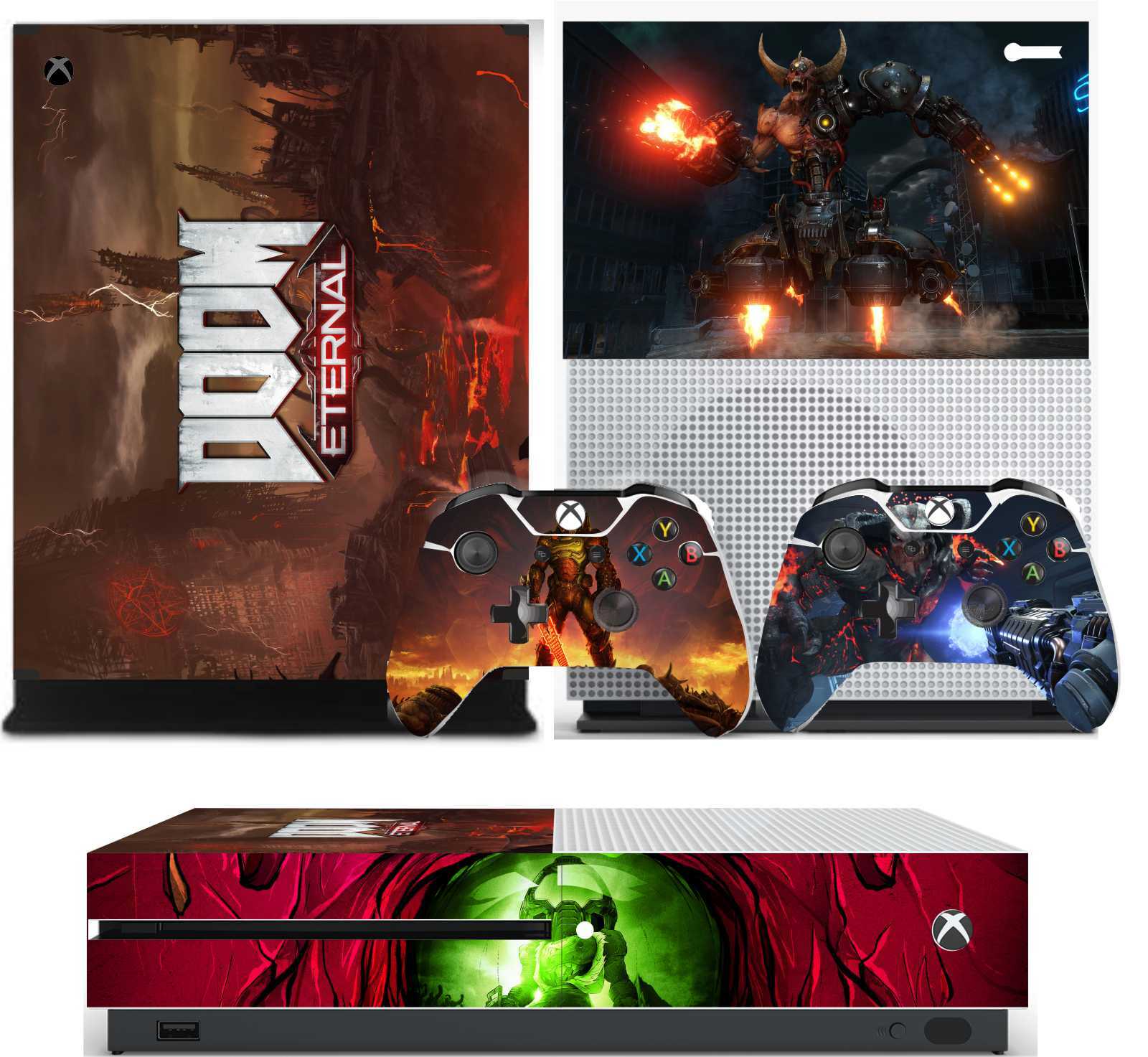 DOOM ETERNAL XBOX ONE S (SLIM) PROTECTIVE SKIN DECAL VINYL STICKER WRAP ...