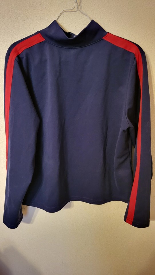 jerzees jacket size M full zip navy red side of L sleeves 22 L 23 ...