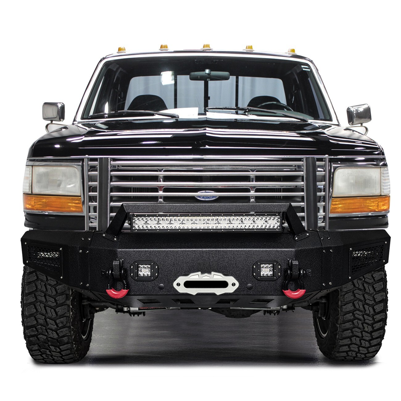 Vijay For 1992-1997 Ford F150 F250 F350 Front Bumper with LED Lights ...