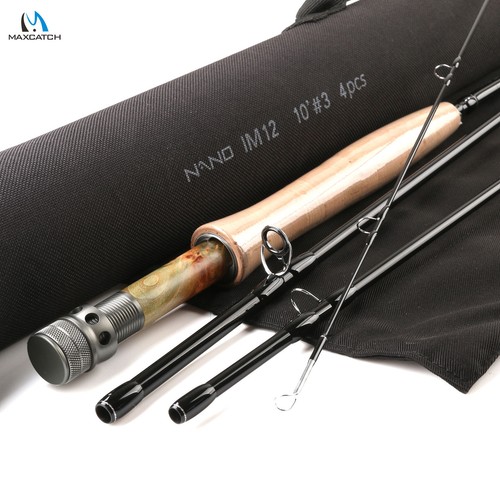 Maxcatch Nymph Fly Fishing Rod 10FT 3wt 4Pcs NANO IM12 Graphite Carbon ...