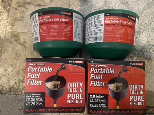 (2) FloTool F3NC Portable Fuel Filter Funnel 5.5"x9" Diesel Gas Boat ...