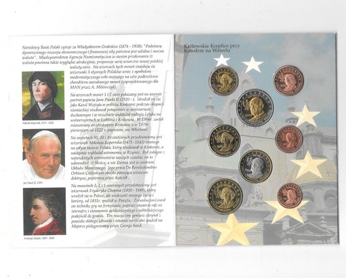 POLAND EURO PATTERN 2004 Trial Essai Probe UNC Set Of 8 Coins in Folder ...