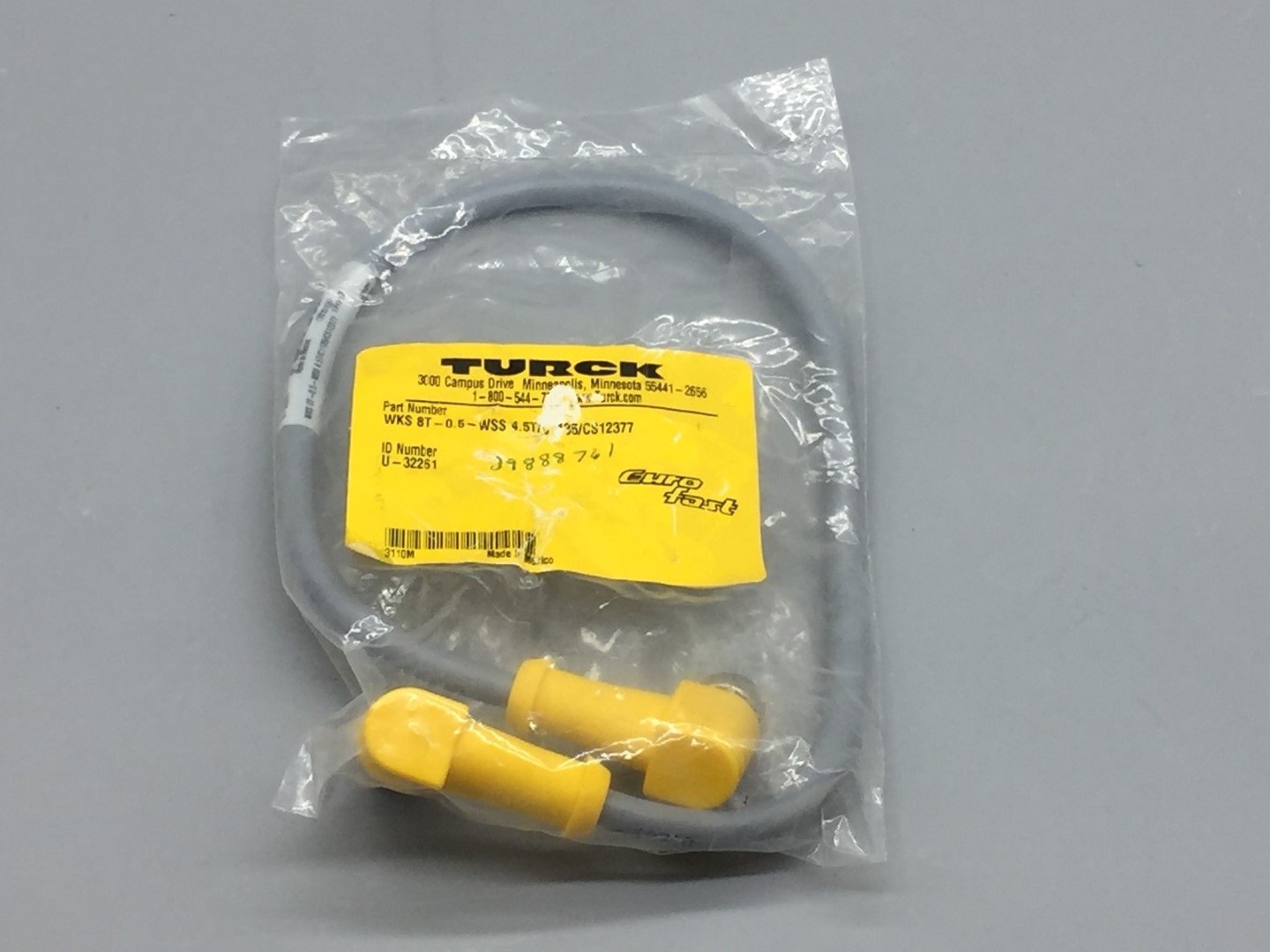 TURCK WKS 8T-0.5-WSS 4.5T/C1135/CS12377 EUROFAST CORDSET | eBay