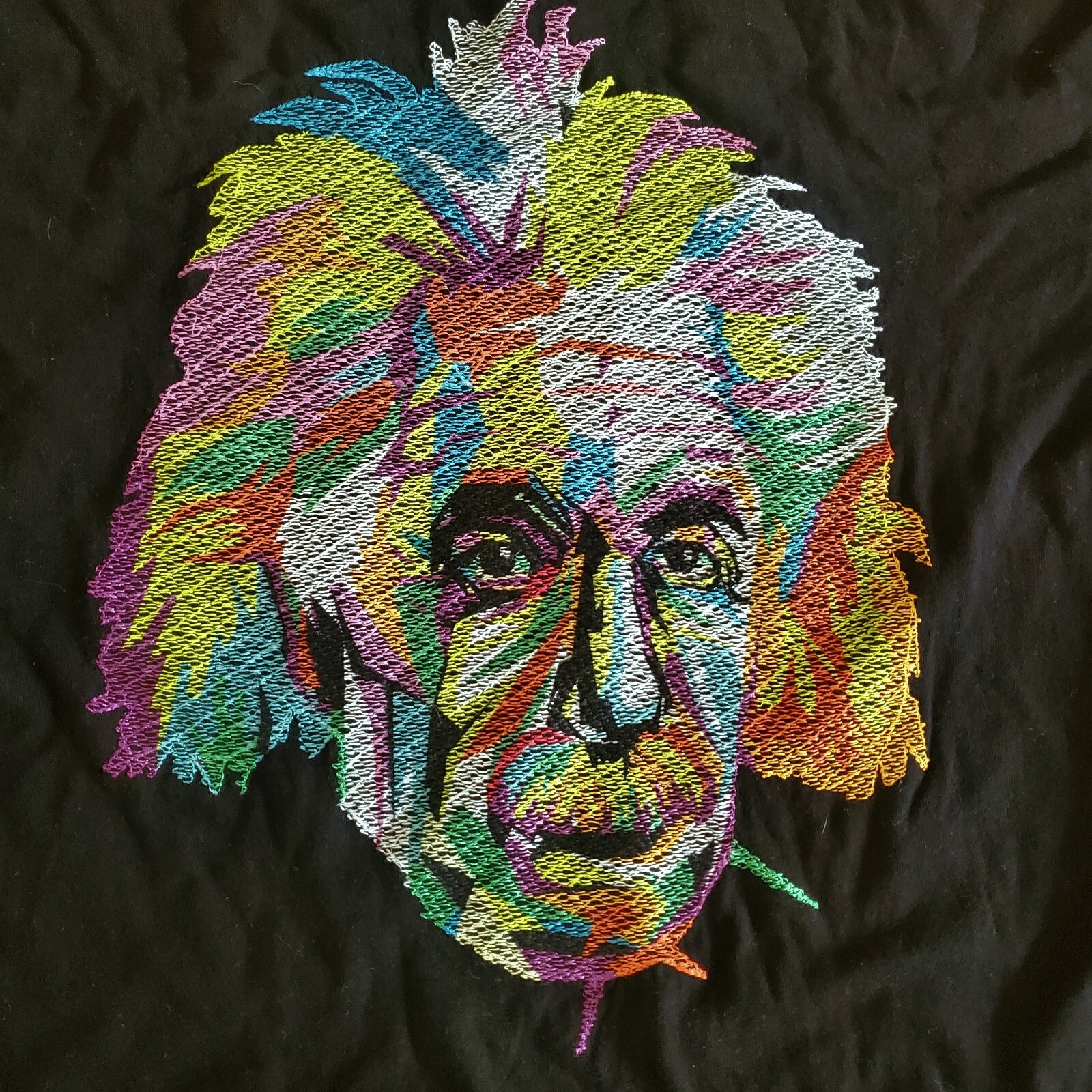 BioWorld Colorful Einstein Black T Shirt Women's Large - Gem