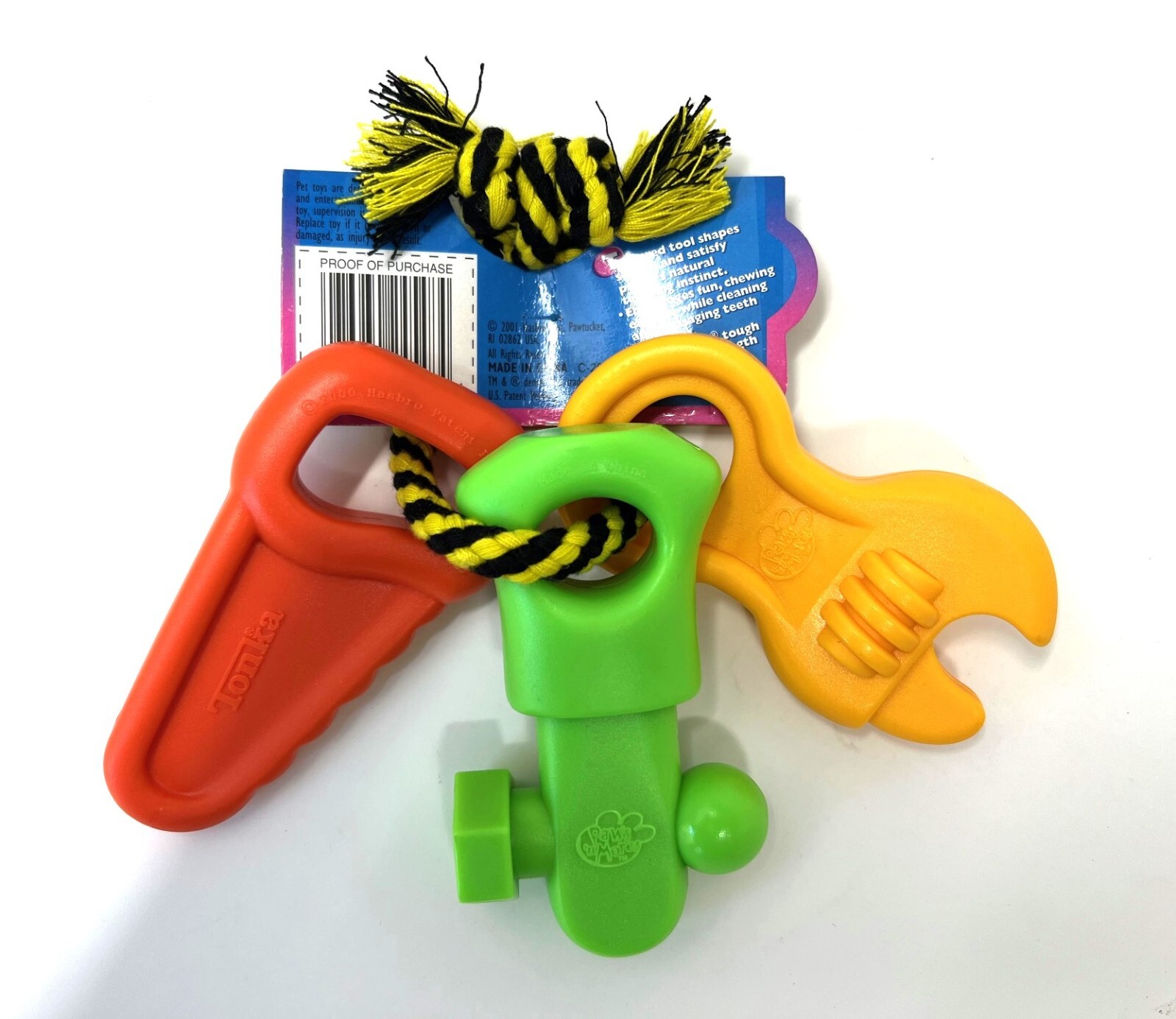 Puppies Hasbro Tonka Tough Chew Tools Key Ring Dog Teething Chew Toy ...