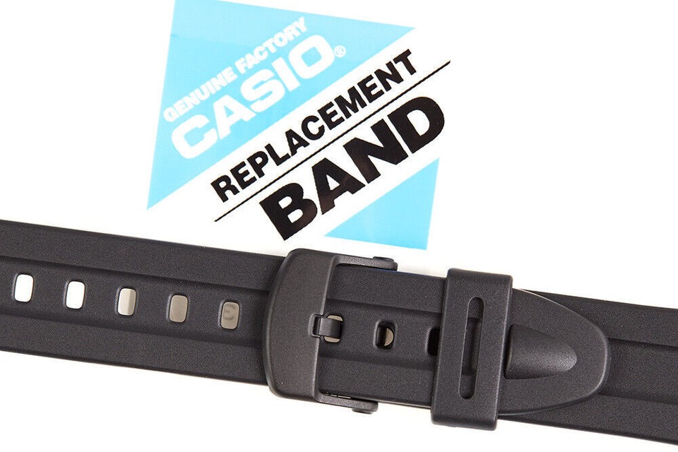 Genuine Casio Watch Strap. Replacement for W-96 W96H Black Resin ...