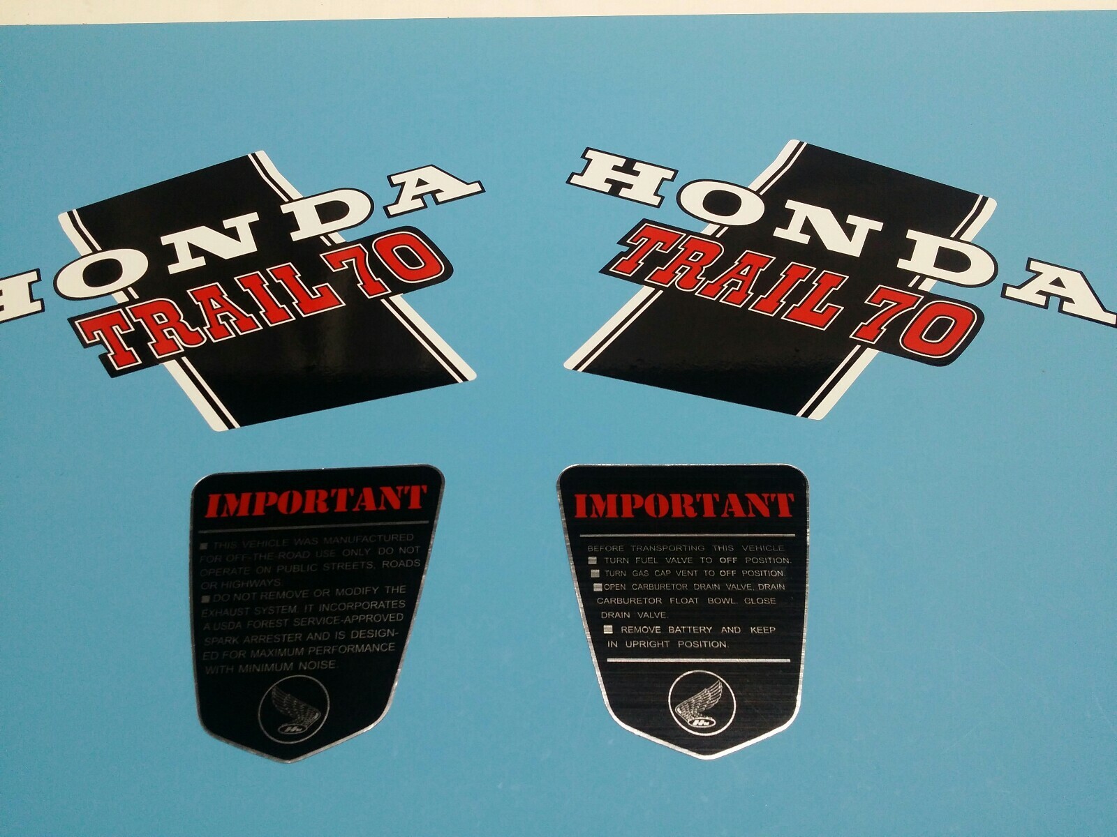 1972 Honda CT70 Trail70 Frame Decal Graphic Set (#H47) | OE