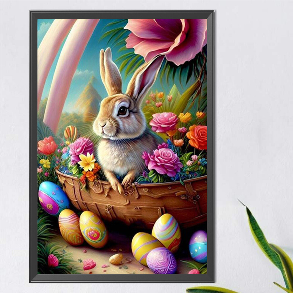 5D DIY Full Round Drill Partial AB Diamond Painting Rabbit Kit 45x65cm ...